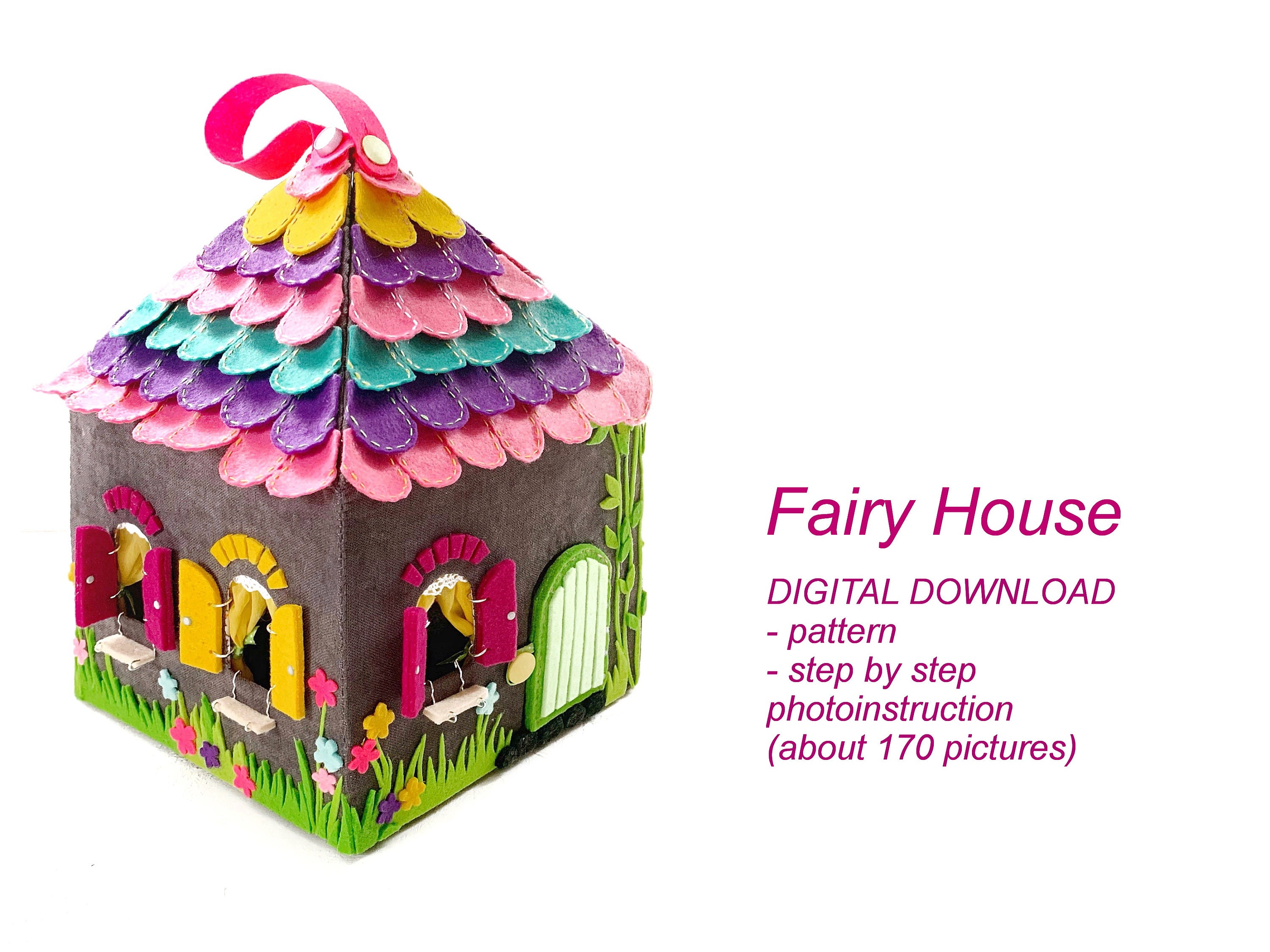 Felt House Sewing Pattern Fairy Felt Play House DIY Sewing Pattern ...