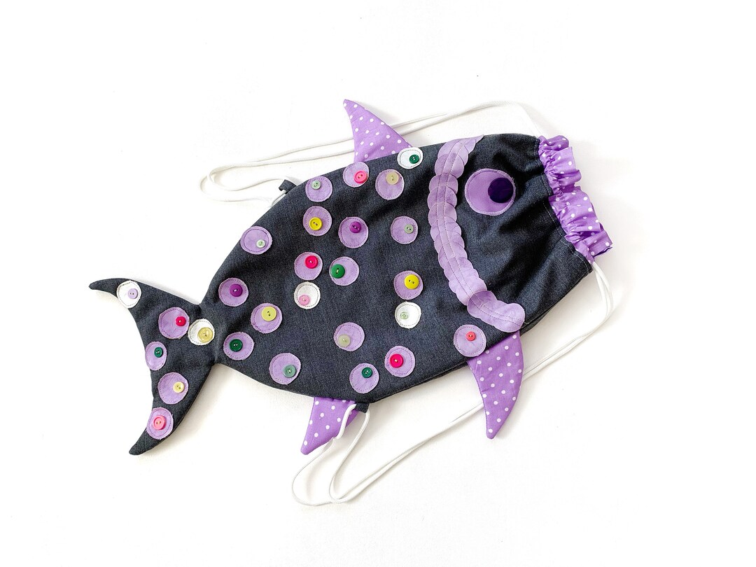 Fish Drawstring Backpack Sewing Pattern Toddler Backpack Pattern Kids ...