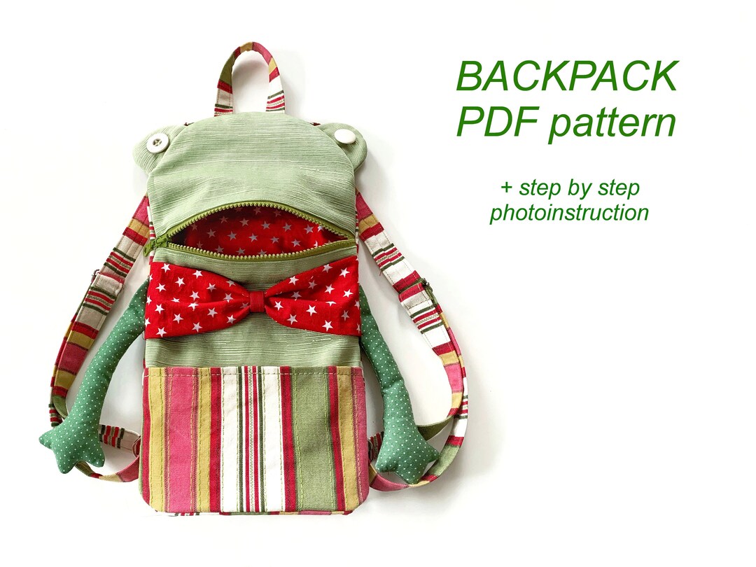 Toddler Backpack PDF Sewing Pattern Frog Mini Backpack Pattern - Etsy
