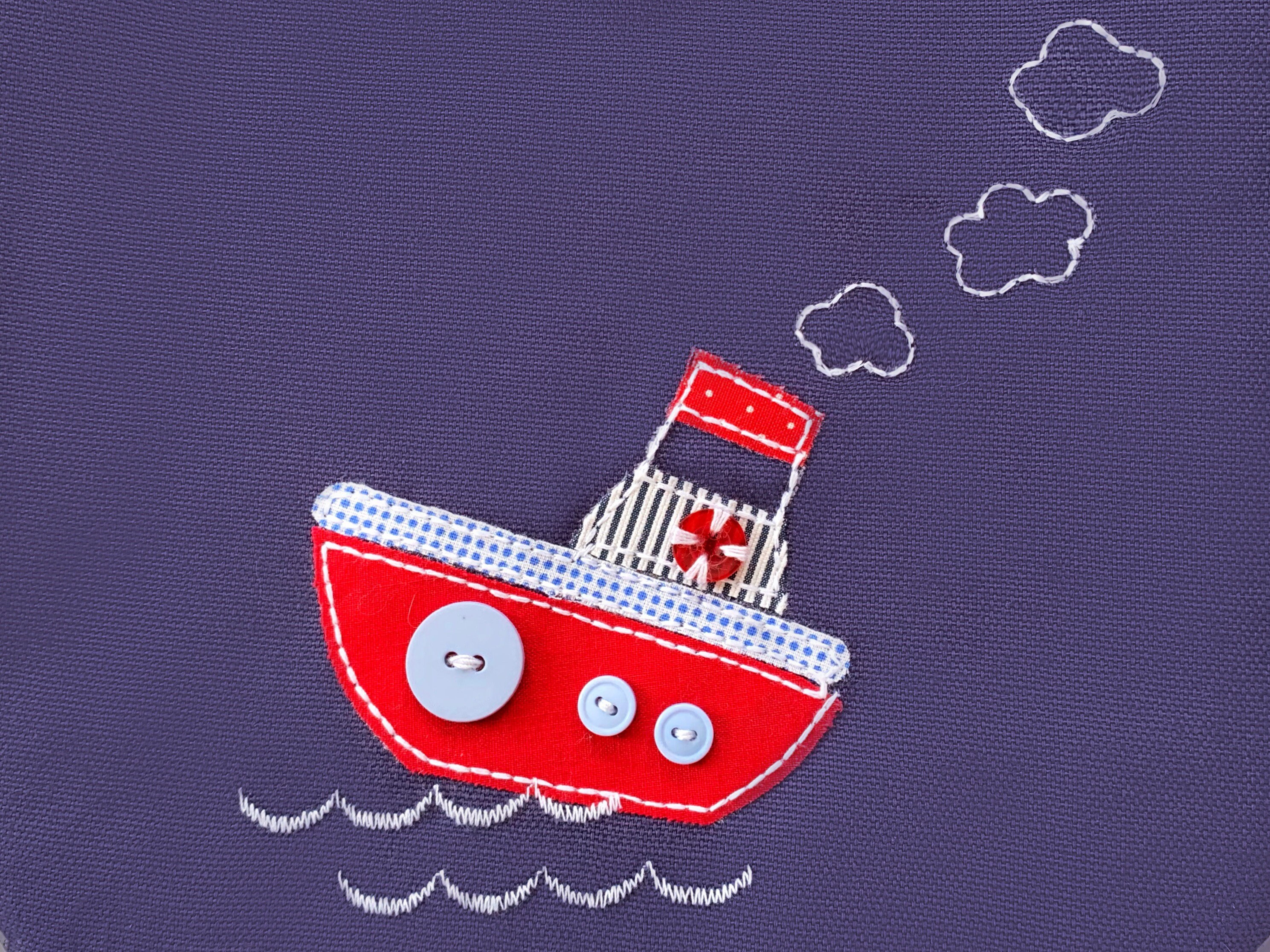 Boat Machine Embroidery Designs Steamboat Children Applique | Etsy