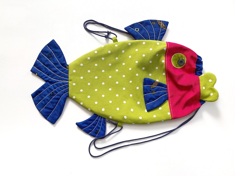 Fish drawstring bag pattern Kids backpack sewing pattern PDF | Etsy