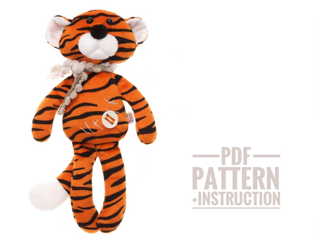 Plush Tiger Sewing Pattern Tiger Pattern PDF Plushie Sewing - Etsy
