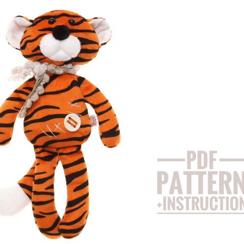Plush Tiger Sewing Pattern Tiger Pattern PDF Plushie Sewing - Etsy