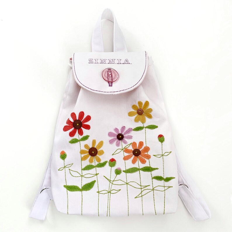 Floral Kids Backpack Applique Flowers Backpack for Girl Preschool ...
