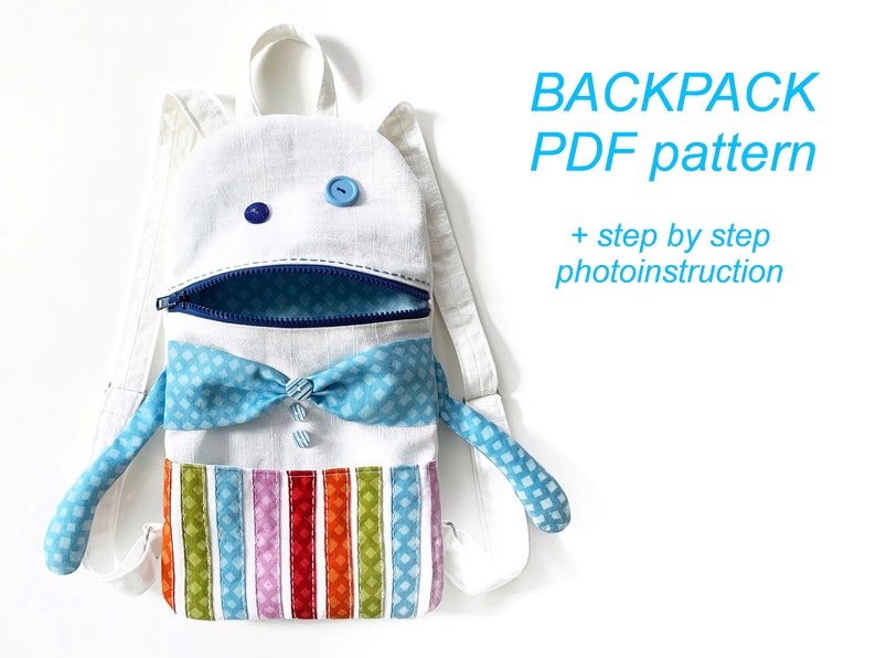 Toddler Backpack PDF Sewing Pattern Funny Monster Mini - Etsy