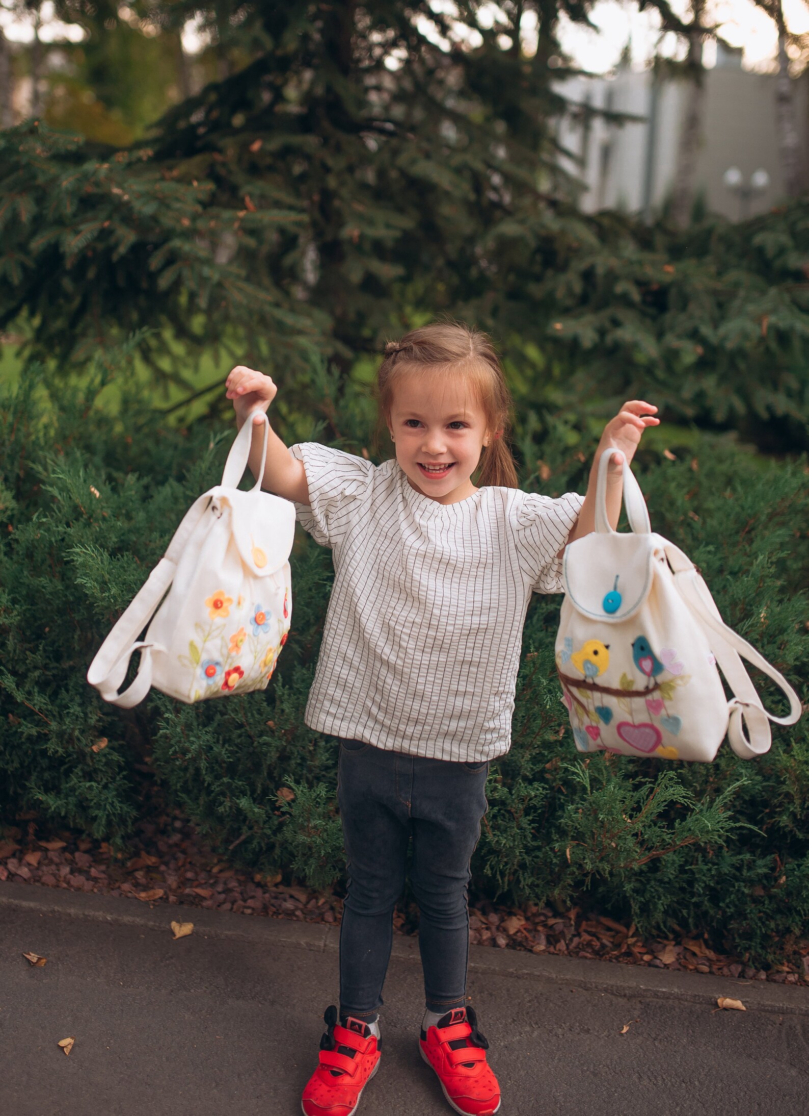 White Toddler Backpack monogrammed backpack for kids Birds | Etsy