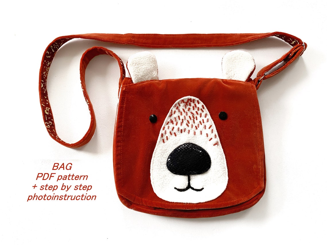 Bear Kids Purse Pattern Boy Messenger Bag Sewing Pattern PDF - Etsy