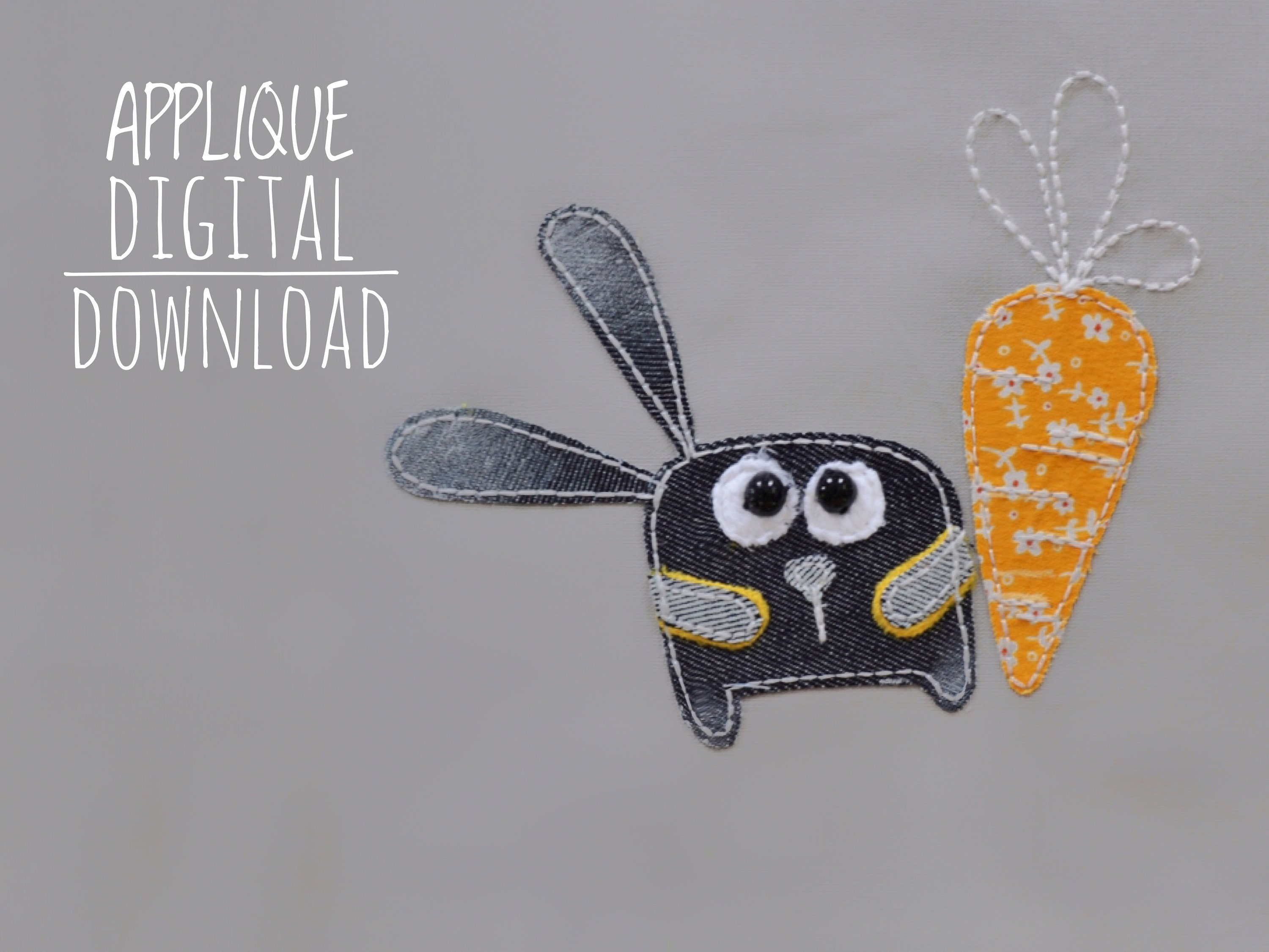 Bunny Embroidery File Rabbit Applique Design Bunny Applique | Etsy