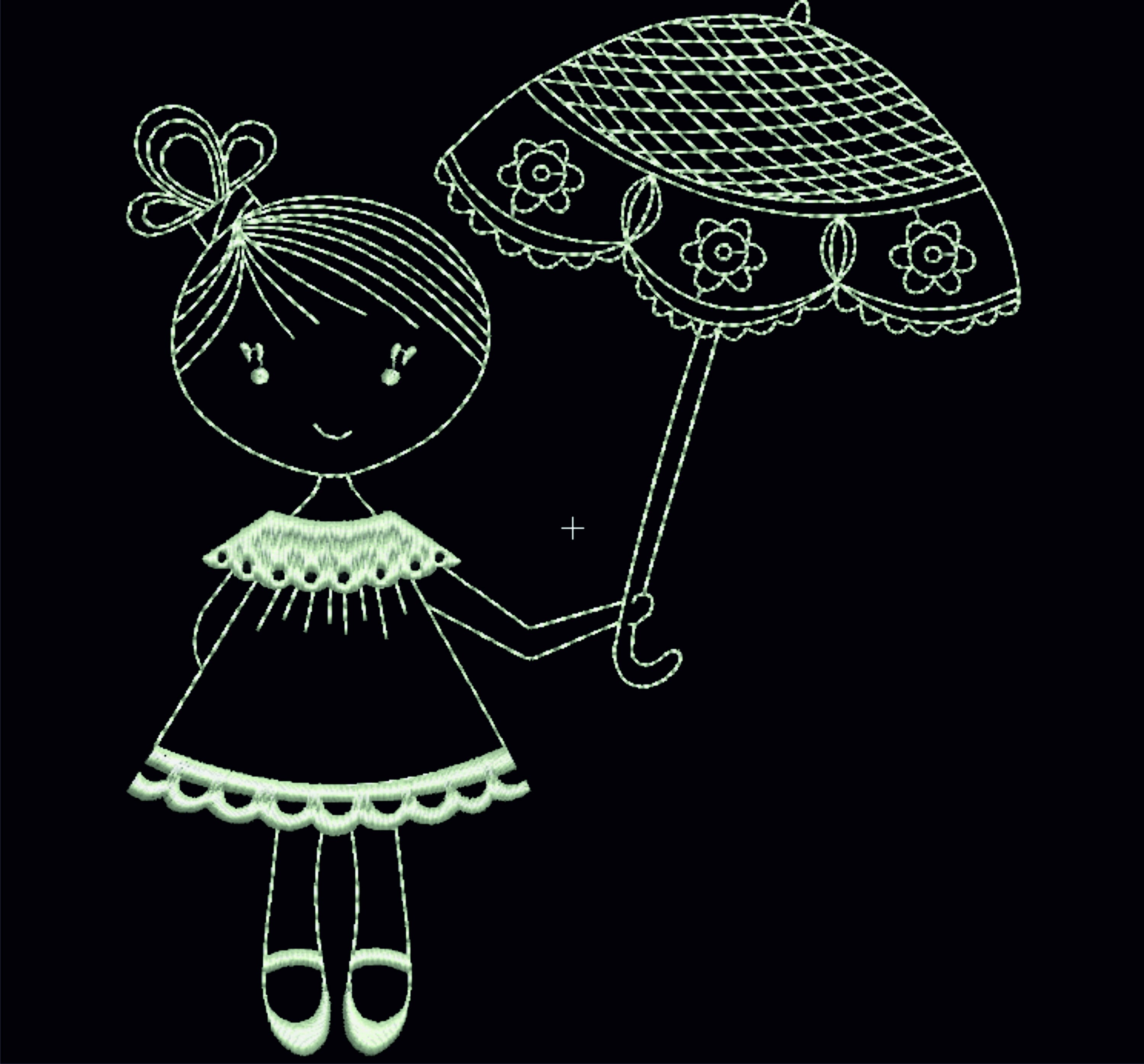 Baby Girl Machine Embroidery Designs for Girls Umbrella | Etsy