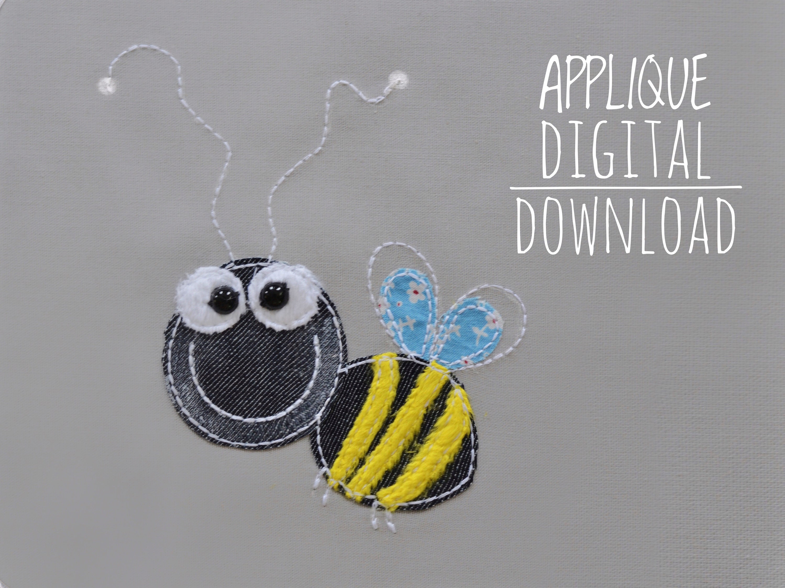 Bee Machine Embroidery Bee PES File Bee Applique Design 4 - Etsy