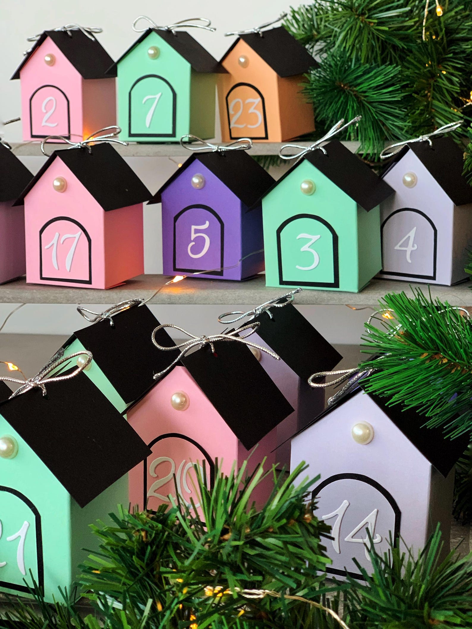 Advent Calendar Numbers DIY Kit/ Paper Christmas Village/ Countdown to ...