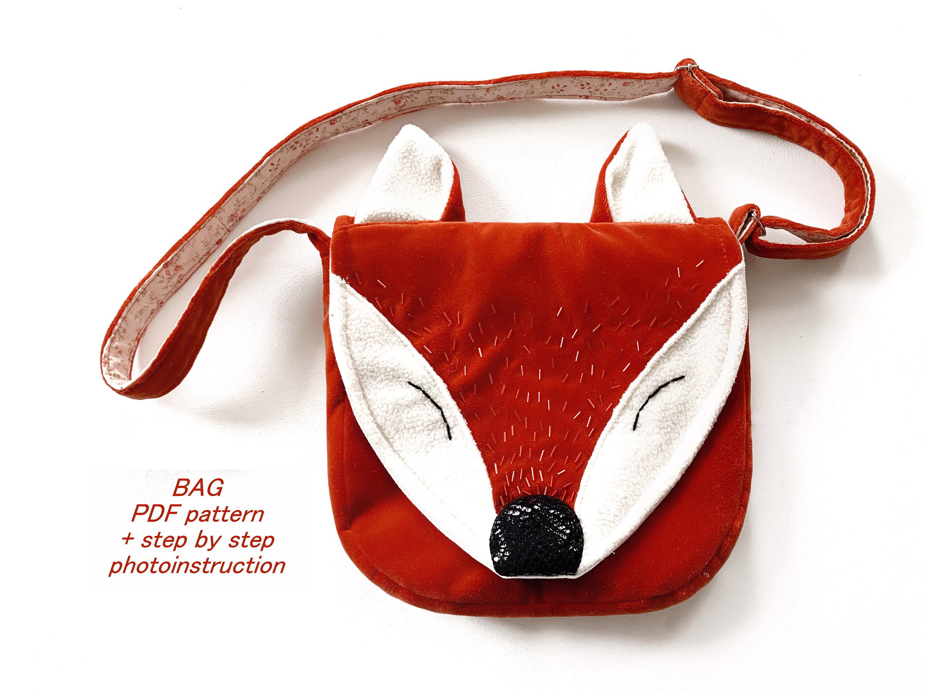 Fox Kids Purse Pattern PDF Kids Messenger Bag Sewing Pattern - Etsy