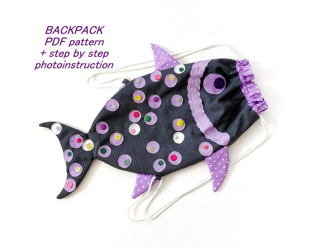Fish Drawstring Backpack Sewing Pattern Toddler Backpack - Etsy
