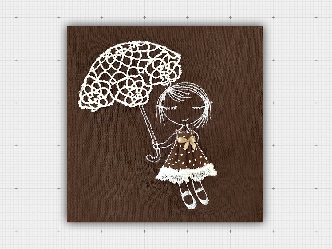 Baby Girl Machine Embroidery Designs for Girls Umbrella Aplique Pattern ...
