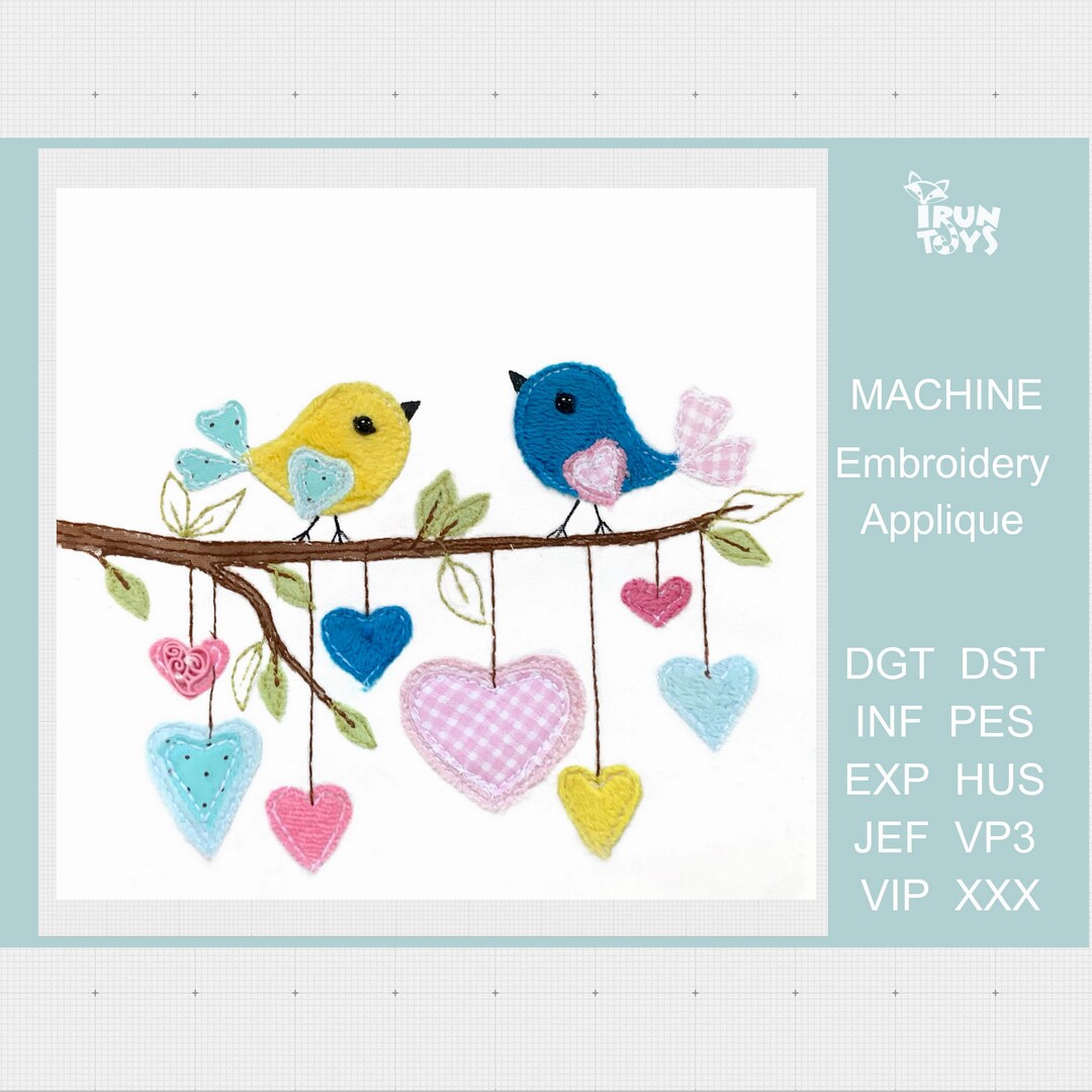 Birds Machine Embroidery Design Bird Applique Pattern for Kids - Etsy