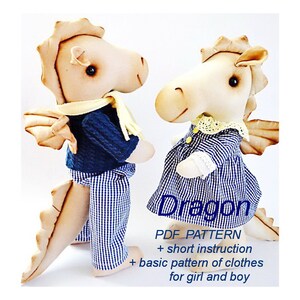 Dragon toy pattern PDF digital pattern Fabric doll pattern | Etsy