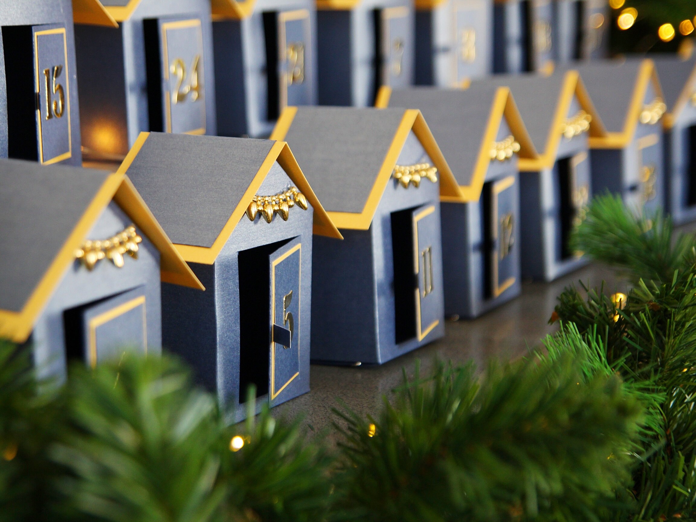 Printable Advent Calendar Box, Paper Christmas Village Houses ...