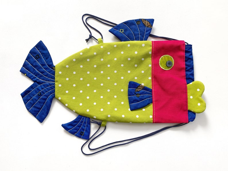 Fish drawstring bag pattern Kids backpack sewing pattern PDF | Etsy