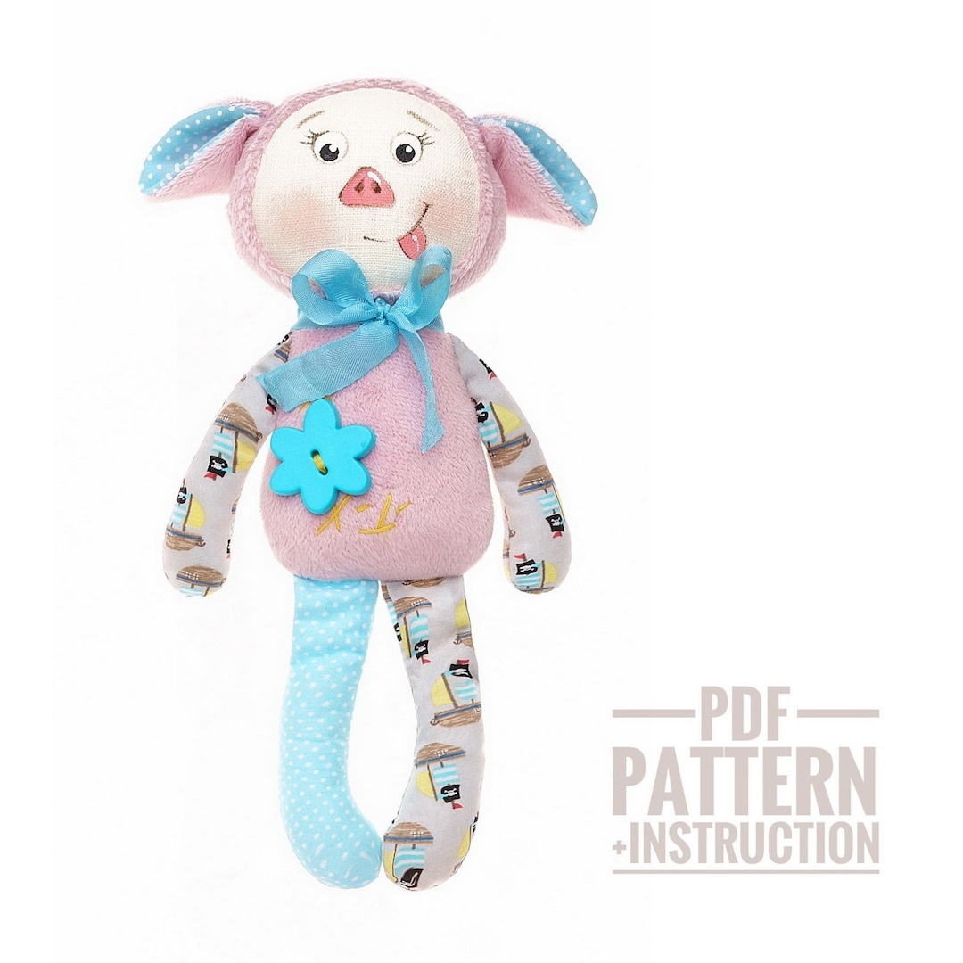 Stuffed Pig Sewing Pattern Plushie Pig Pattern PDF Infant Stuffed ...