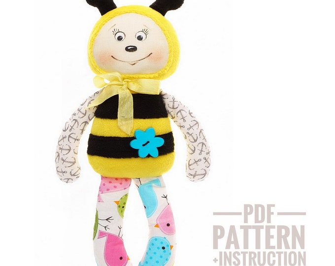 Plush Bee Sewing Pattern Honeybee Pattern PDF Plushie Sewing Pattern - Etsy