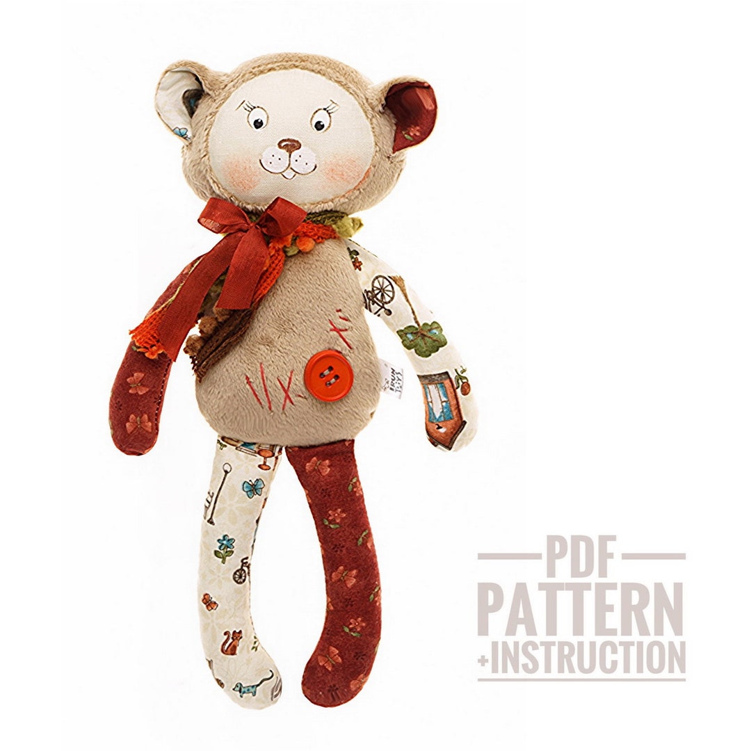 Plush Bear Sewing Pattern Bear Pattern PDF Plushie Sewing Pattern - Etsy