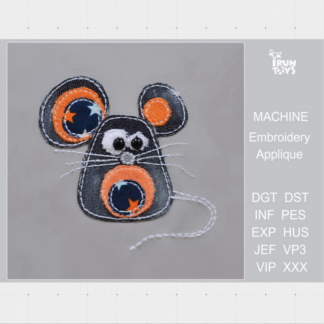 Mouse Machine Embroidery Designs Kids Applique Mice Embroidery Pattern ...