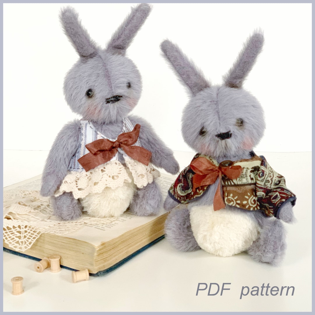 Plush Bunny Pattern PDF Stuffed Rabbit Sewing Pattern Cloth Animal Doll ...