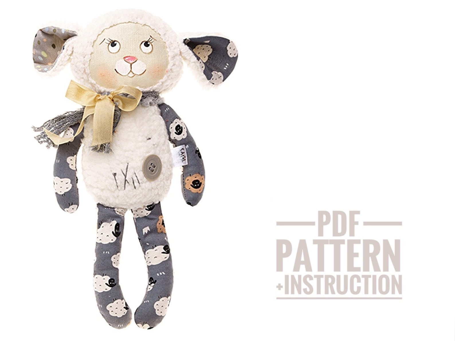 Plush Lamb Sewing Pattern Sheep Stuffed Animal Patterns Lamb - Etsy