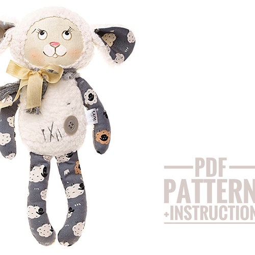 Lamb PDF Sewing Pattern Stuffed Toy Animal Sheep Softie - Etsy