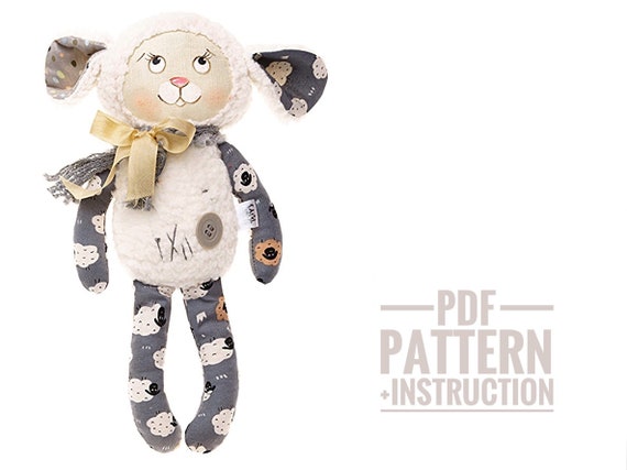 Plush Lamb Sewing Pattern Sheep Stuffed Animal Patterns Lamb | Etsy
