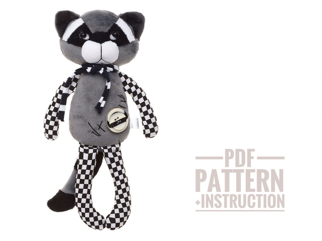 Plush Raccoon Sewing Pattern Animal Pattern PDF Plushie Sewing - Etsy