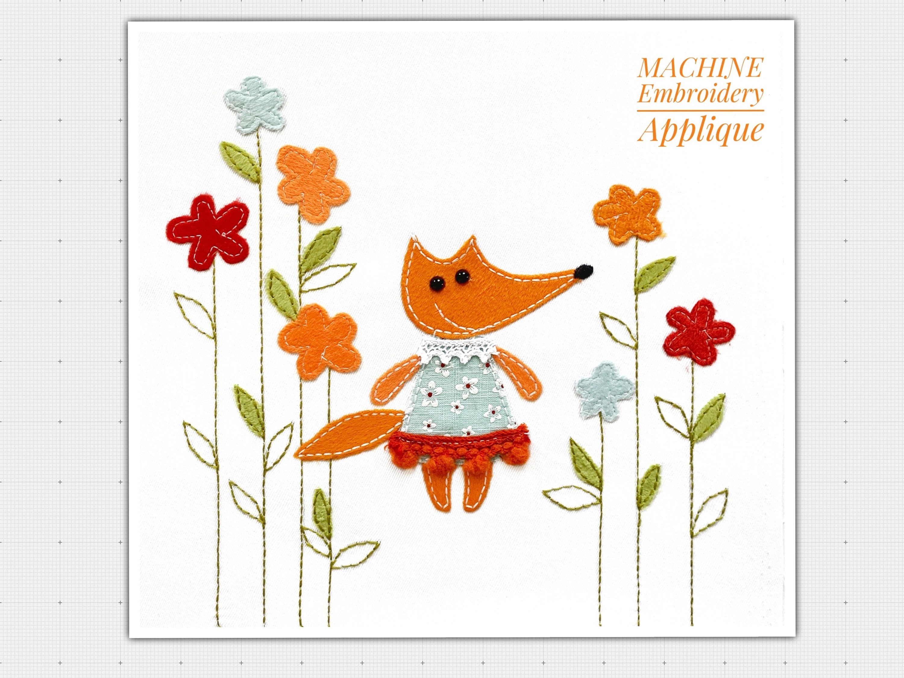 Fox machine embroidery design Baby animal embroidery pattern | Etsy