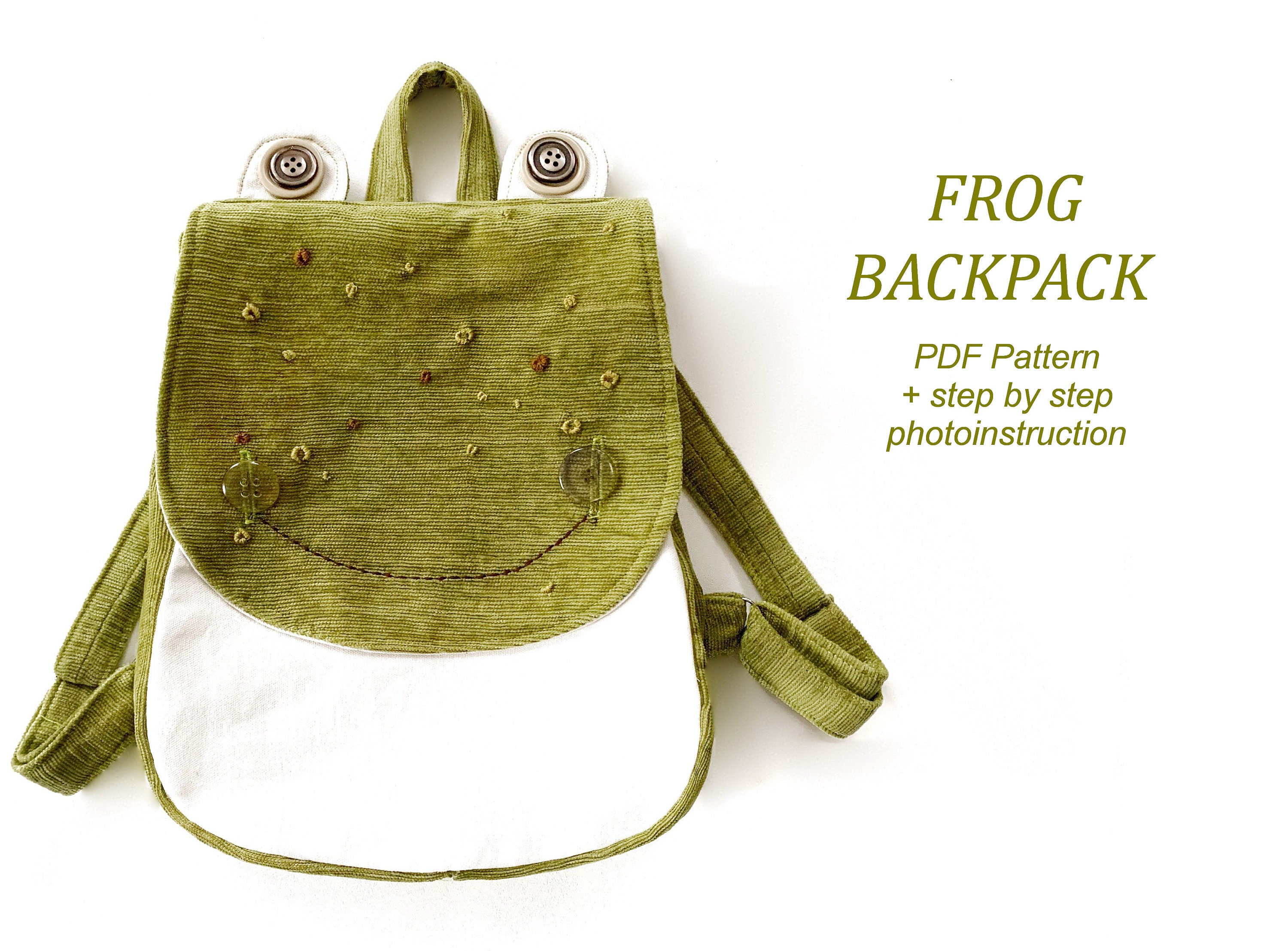 Frog Backpack Pattern Toddler Backpack Sewing Pattern | Etsy