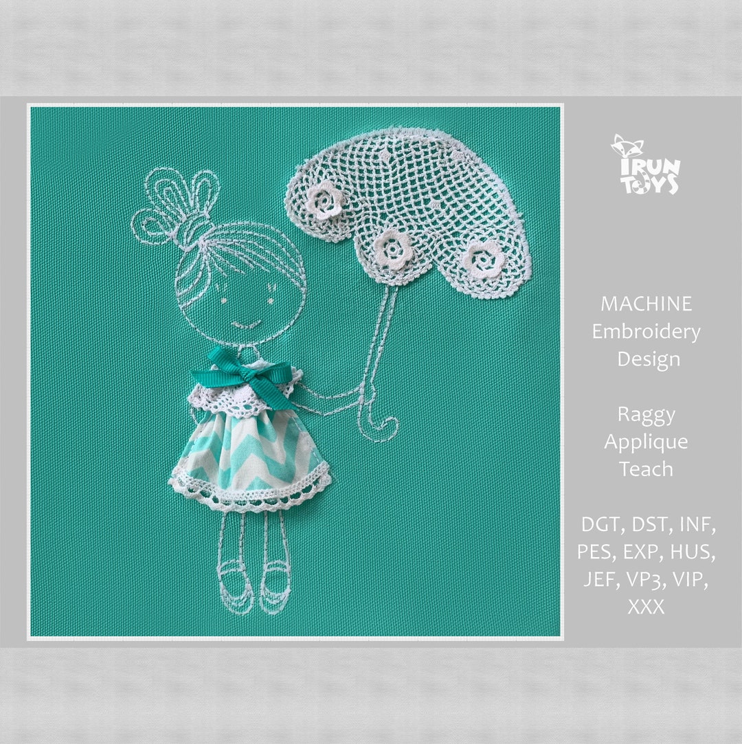 Baby Girl Machine Embroidery Designs for Girls Umbrella Applique Design ...