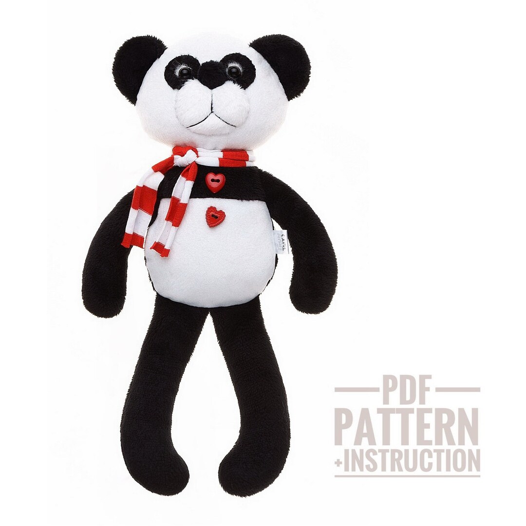 Plush Panda Sewing Pattern Panda Bear Pattern PDF Plushie Sewing ...