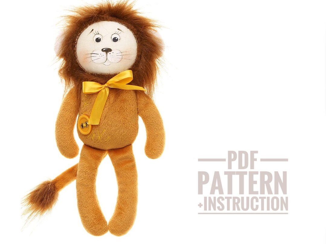 Stuffed Lion Sewing Pattern & Tutorial Lion Rag Doll Sewing - Etsy