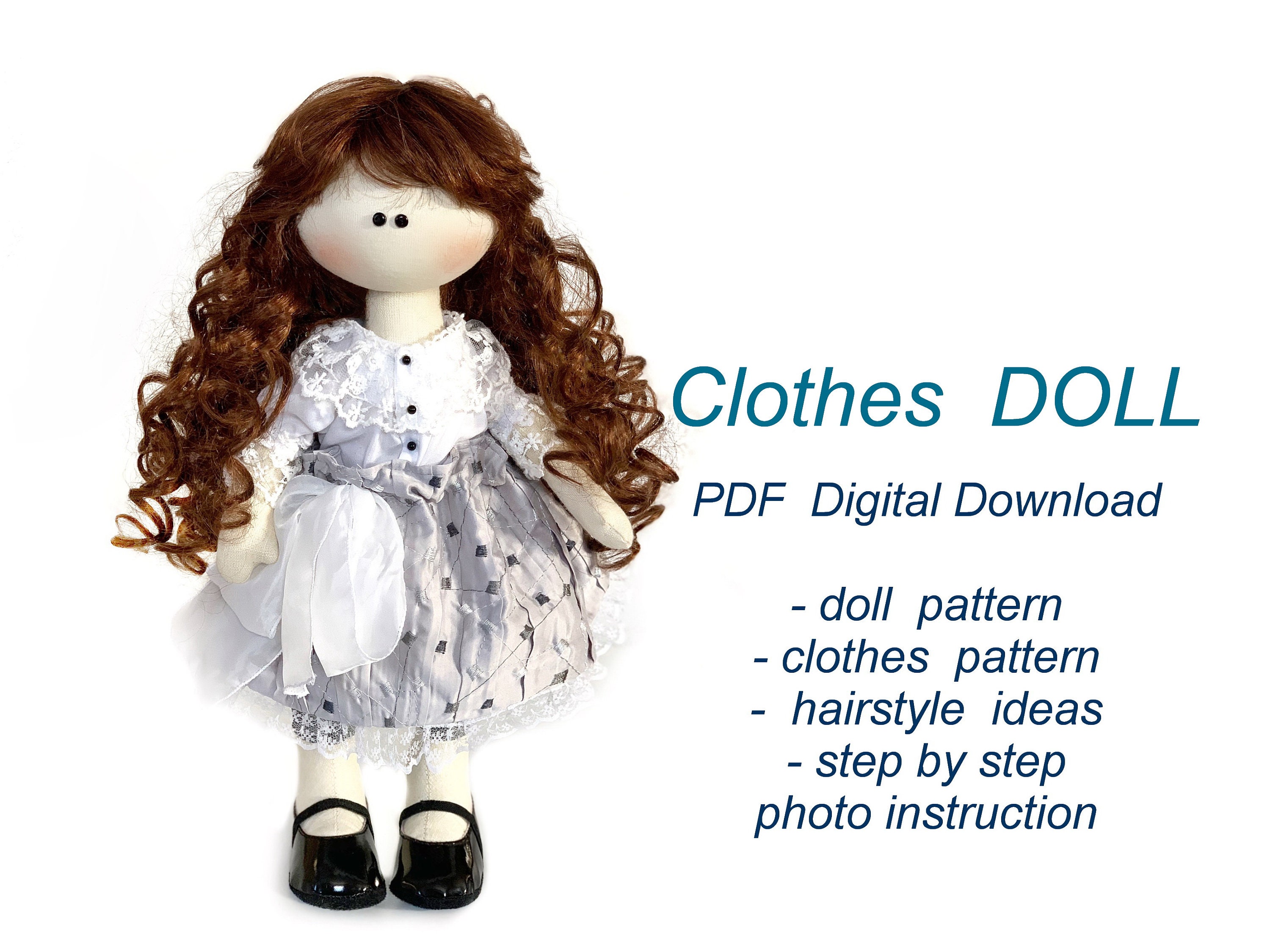 Rag Doll Sewing Pattern PDF doll body pattern and clothing | Etsy