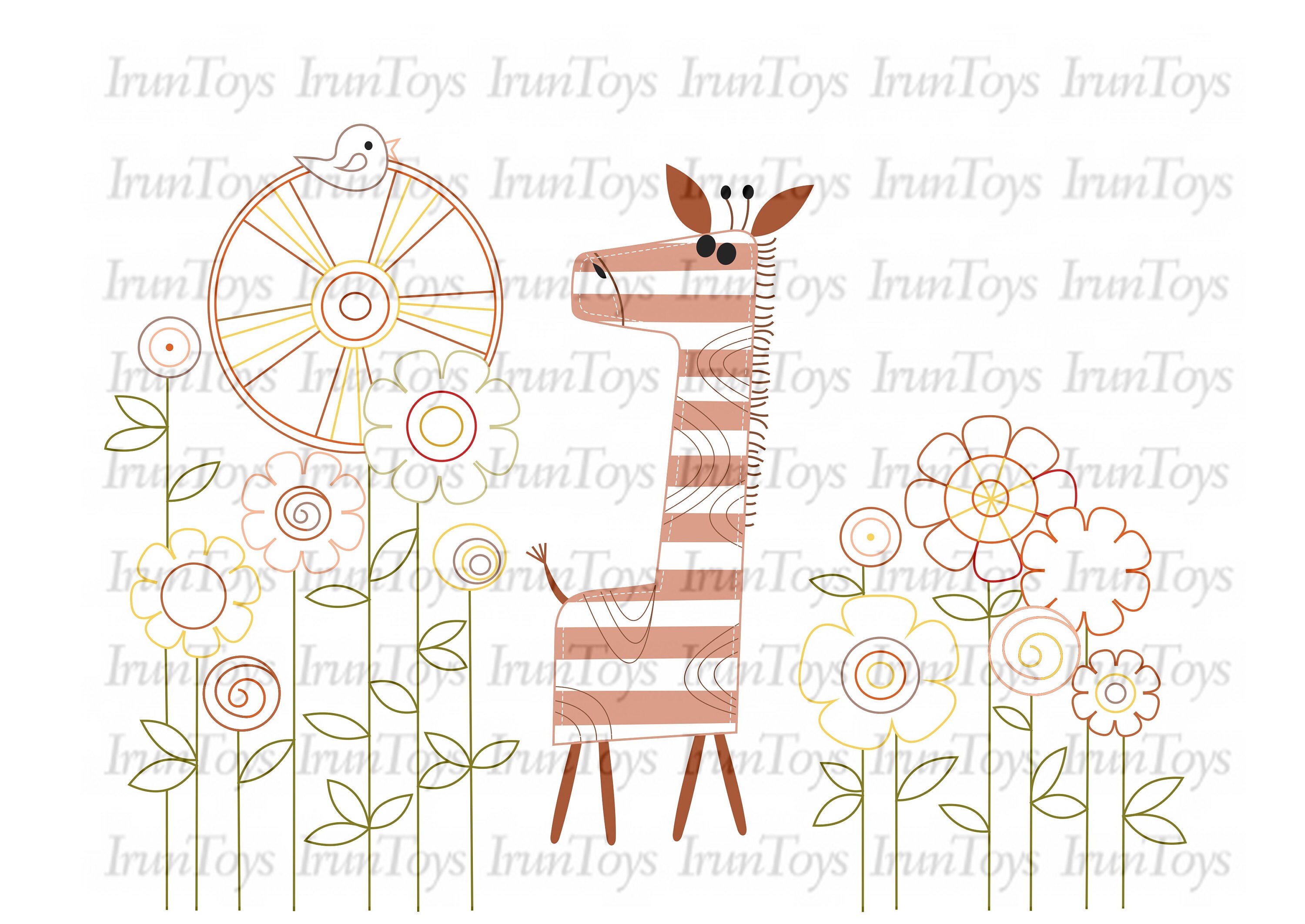 Giraffe Machine Embroidery Design Flowers Baby Girl Embroidery - Etsy