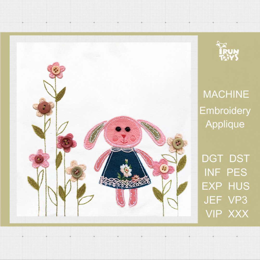 Bunny Machine Embroidery Designs Rabbit Machine Applique for Kids - Etsy