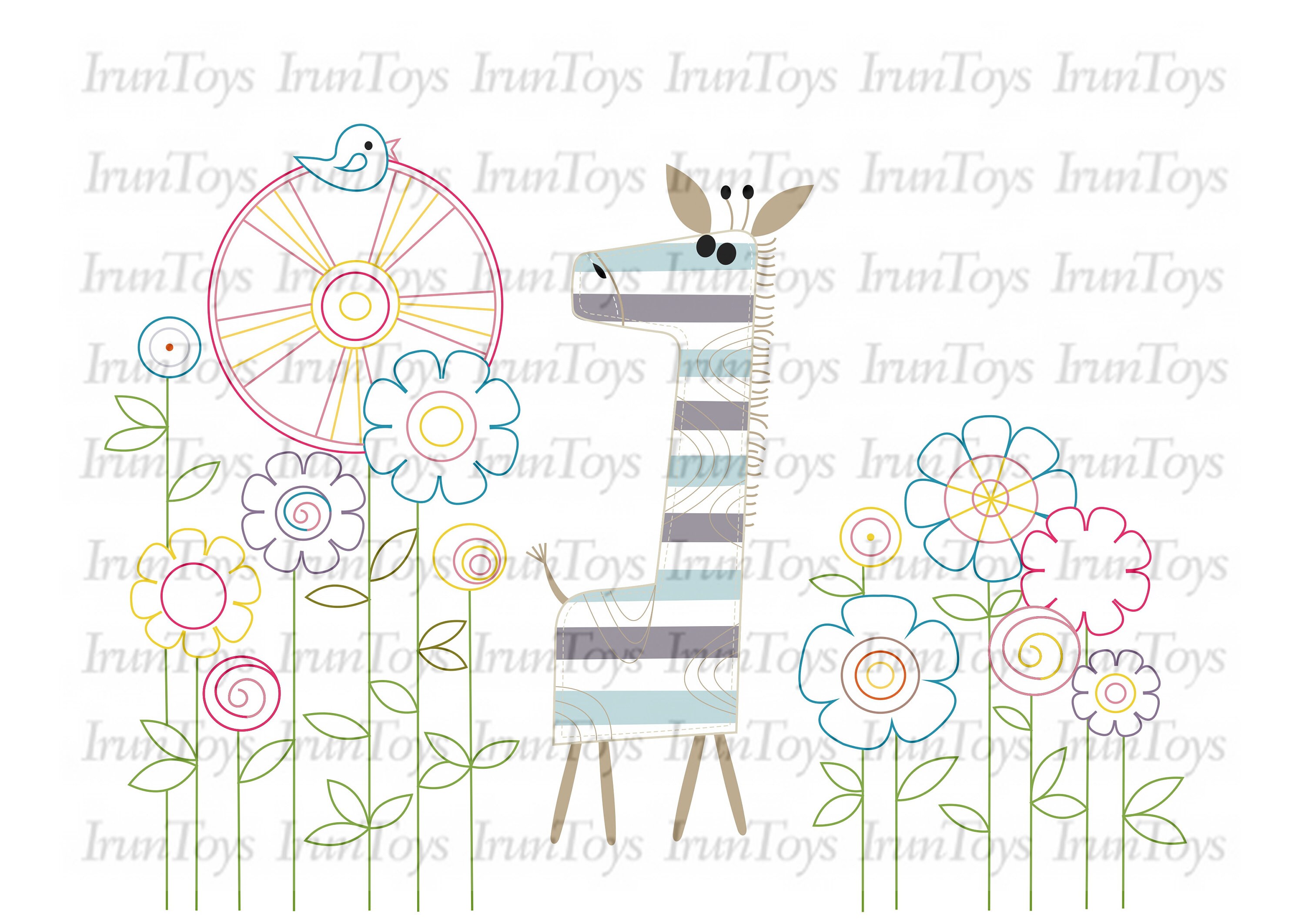 Giraffe Machine Embroidery Design Flowers Baby Girl Embroidery - Etsy