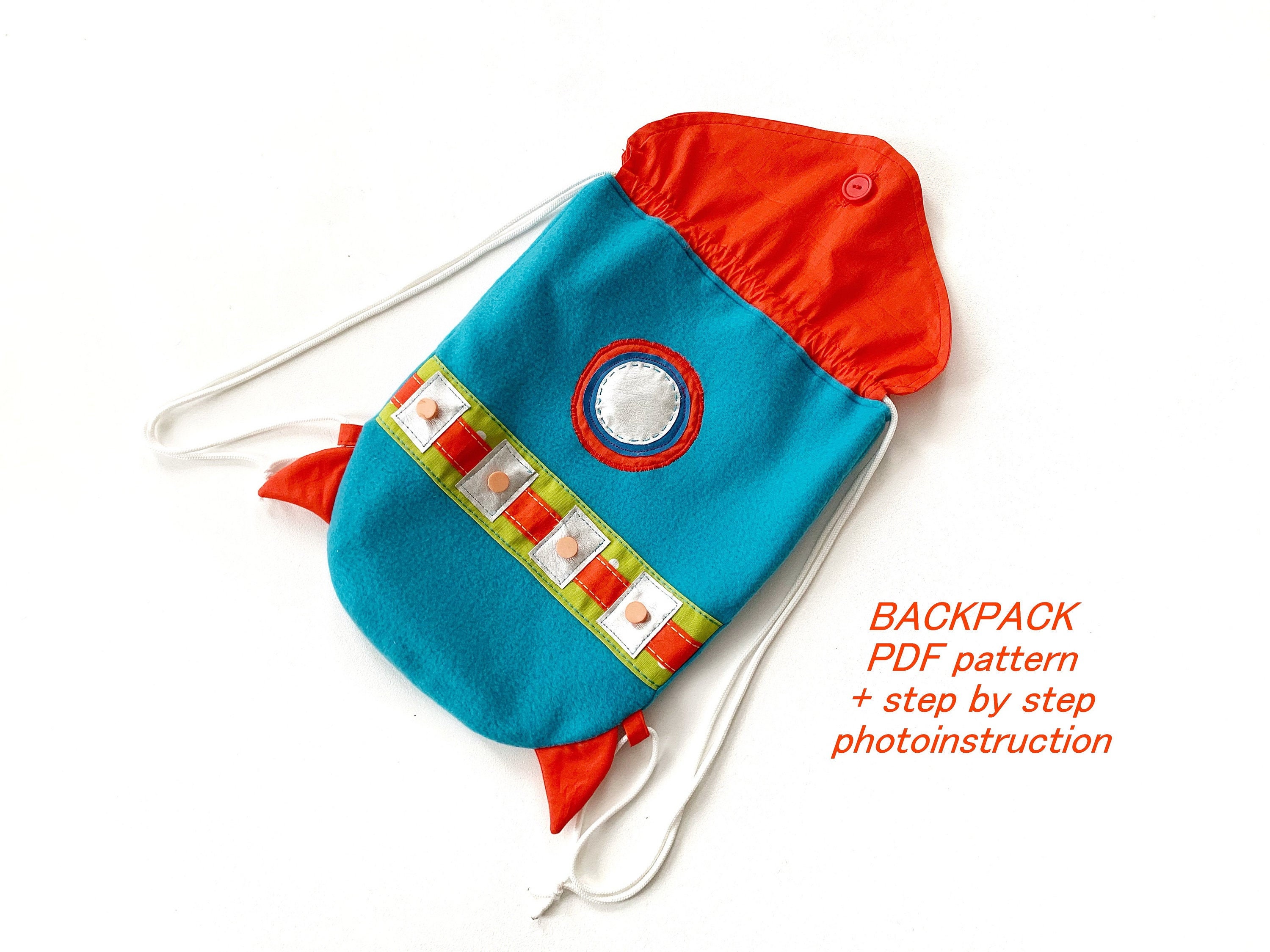 Rocket Backpack Boy Pattern Child Drawstring Bag Sewing - Etsy