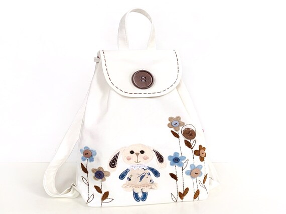 Mini Kids Backpack Rabbit Canvas Backpack Bunny Small Toddler | Etsy