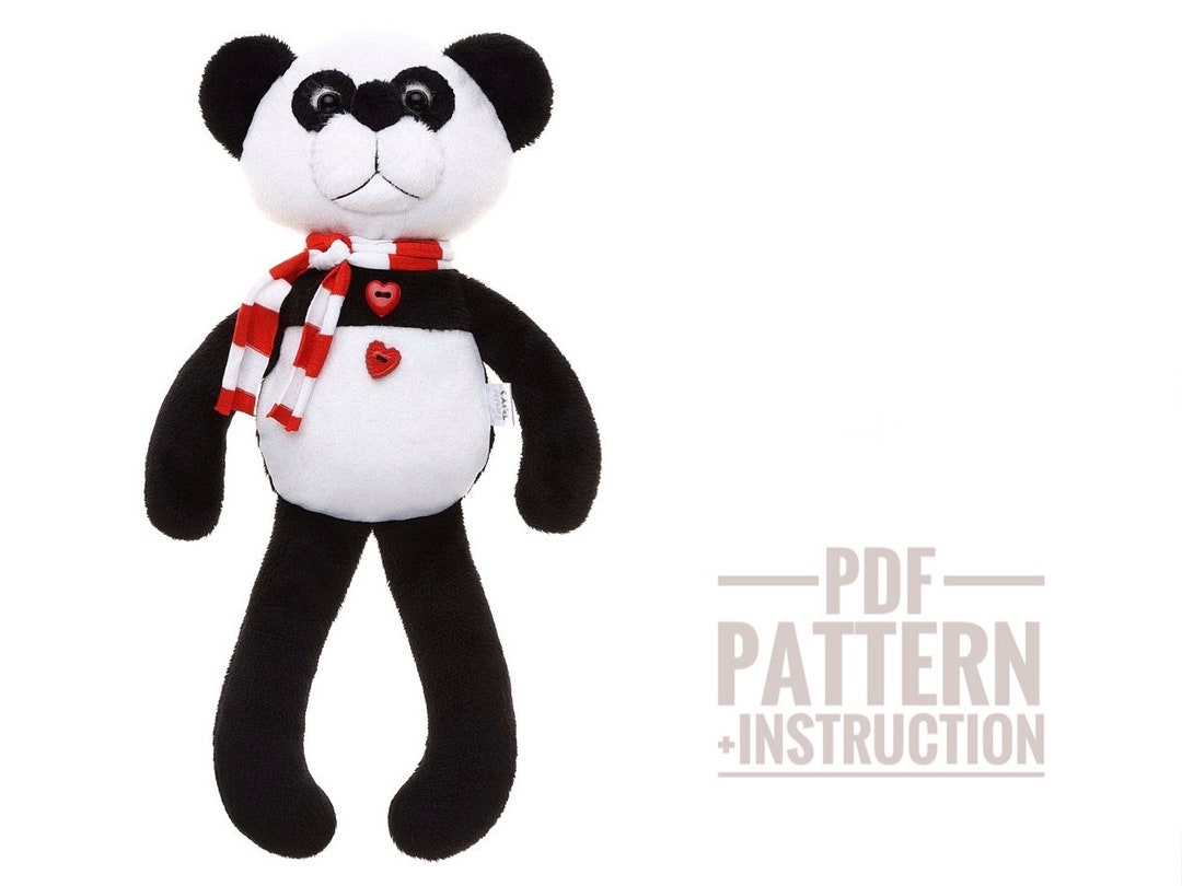 Plush Panda Sewing Pattern Panda Bear Pattern PDF Plushie - Etsy