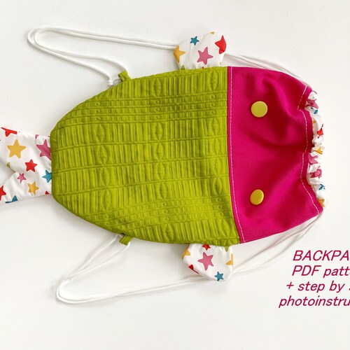 Fish Drawstring Bag Kids Pattern Toddler Backpack Sewing - Etsy