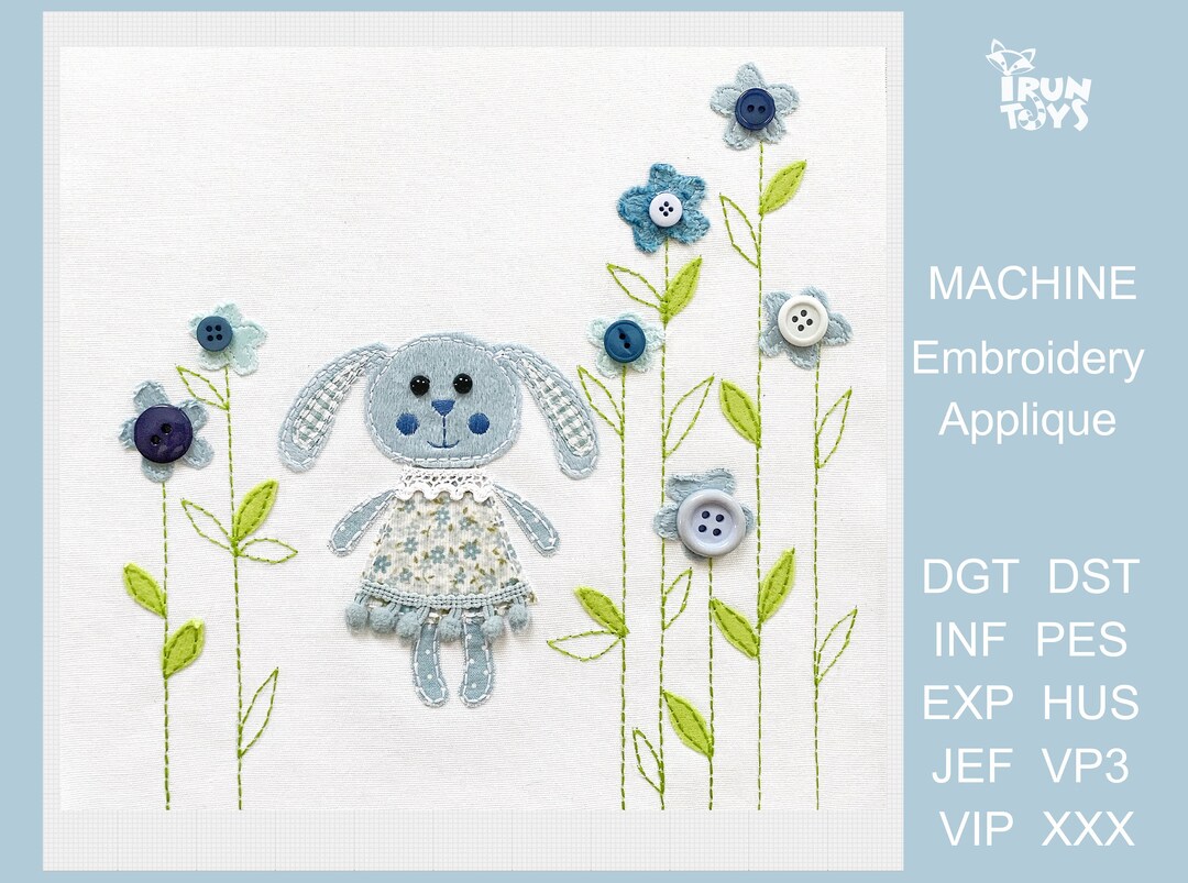Bunny Embroidery Machine Embroidery Design Rabbit Applique - Etsy