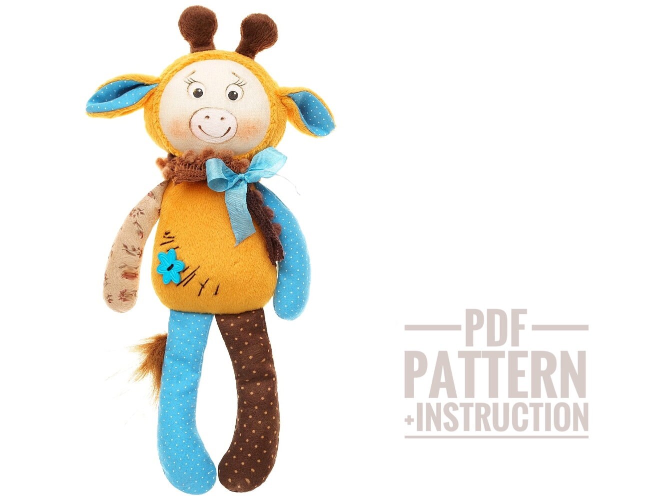 Giraffe Sewing Pattern Giraffe Plush Animal Pattern PDF Fabric - Etsy