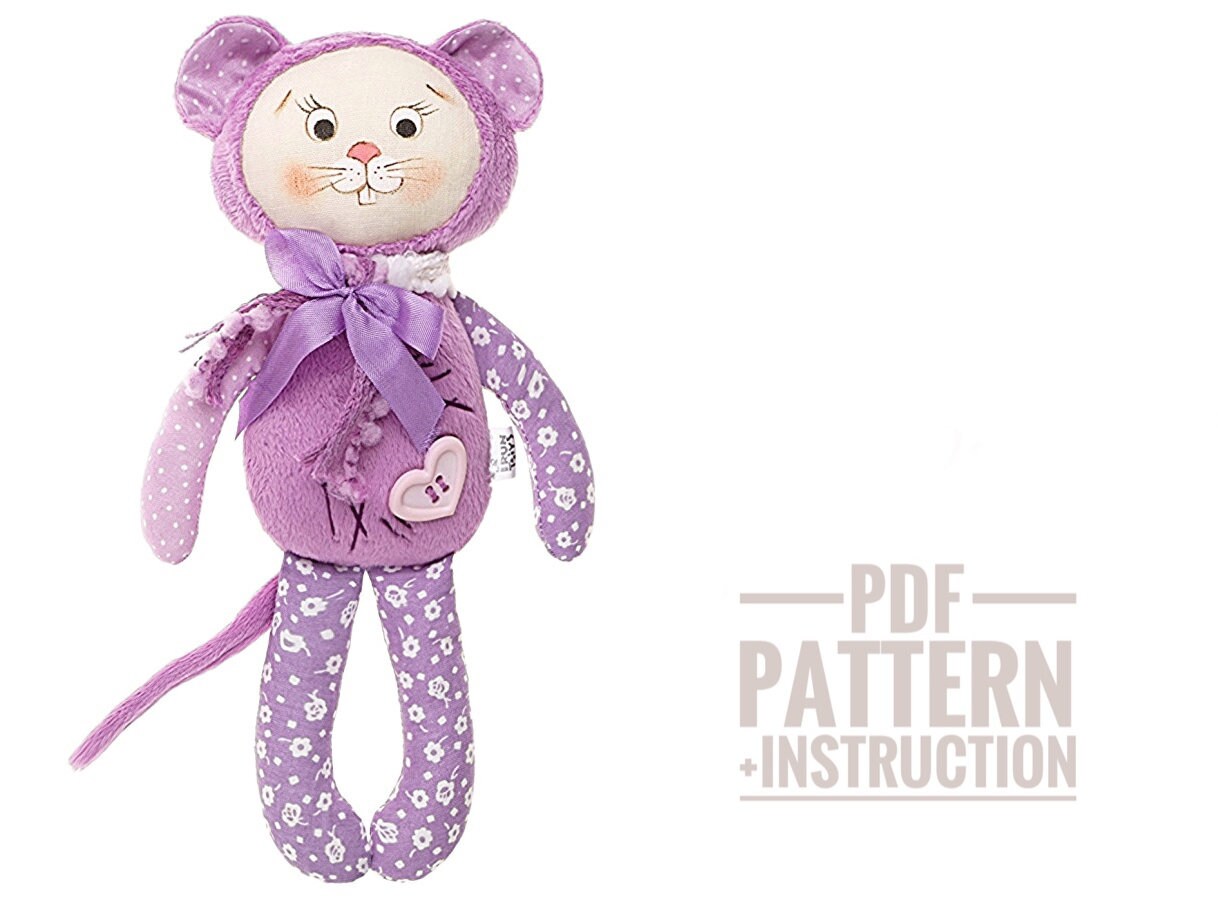 Mouse pattern PDF stuffed animal patterns Rat sewing pattern | Etsy