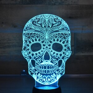 Personalized Sugar Skull LED Sign Perfect as a Gift for a Halloween ...