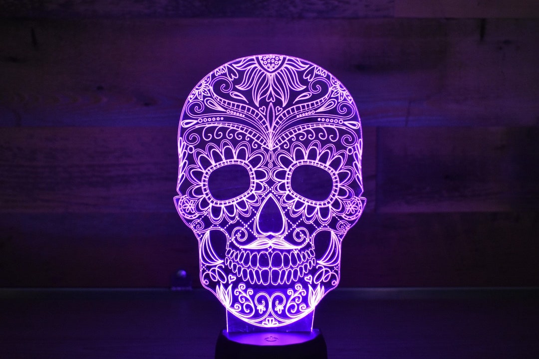 Personalized Sugar Skull LED Sign Perfect as a Gift for a Halloween ...