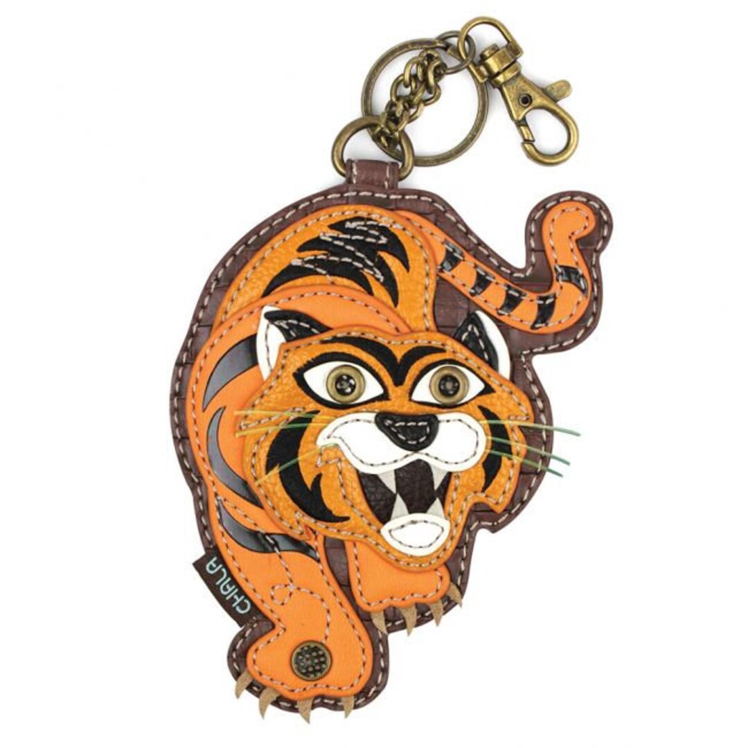 CHALA Orange Black Stiped Tiger Key Vegan Keyring Fob Coin Pursenew - Etsy